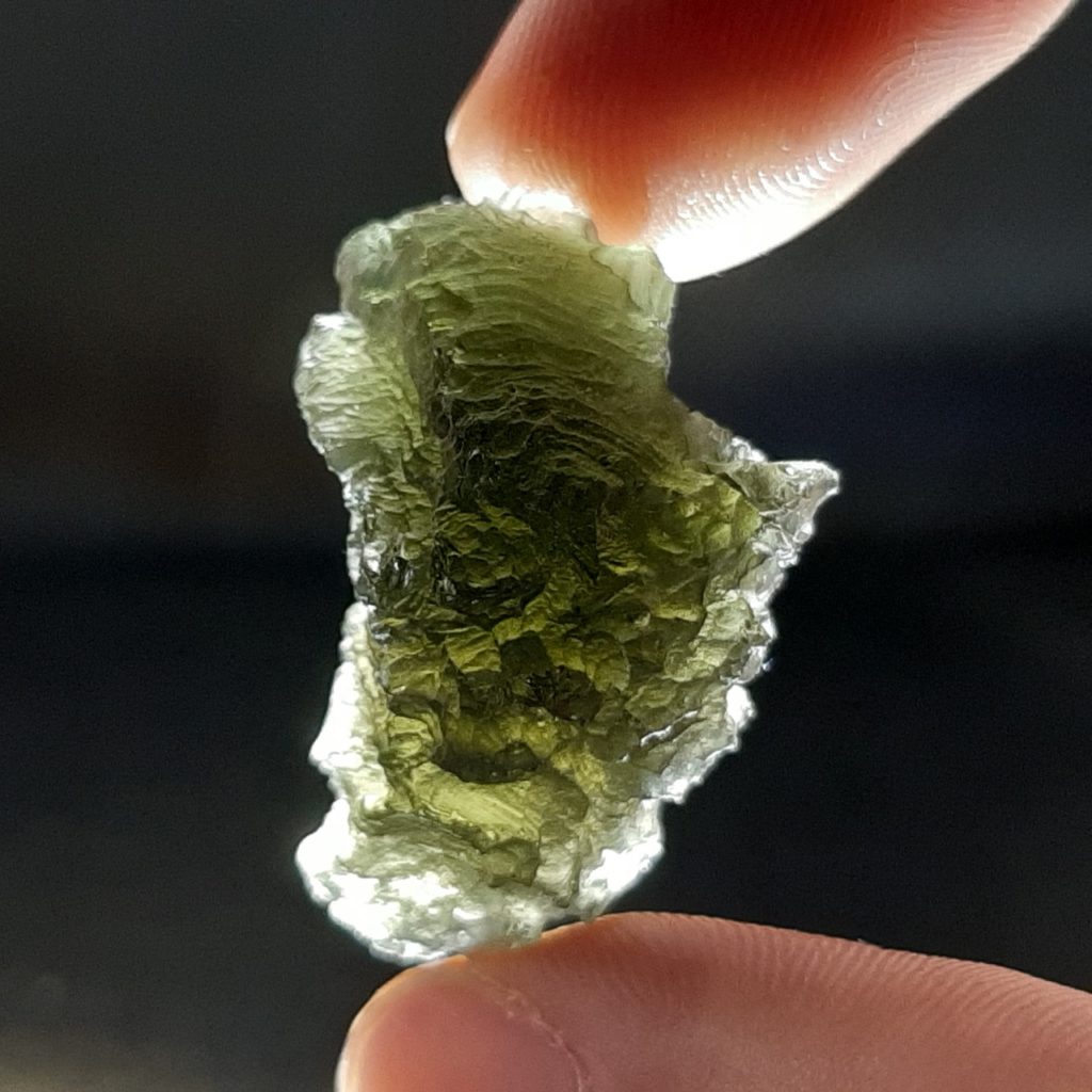 Moldavite. Meteorite impact glass